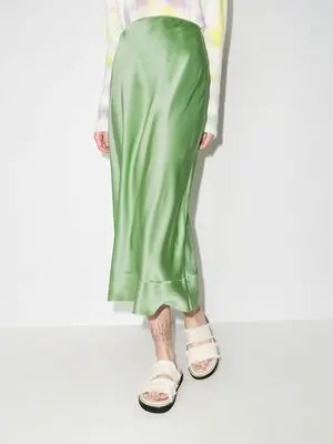 LEE MATHEWS Stella Silk Midi Skirt