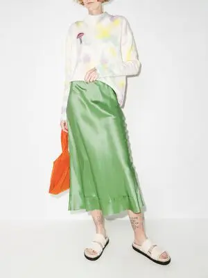 LEE MATHEWS Stella Silk Midi Skirt