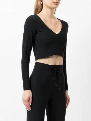 The Upside Long-sleeve V-neck Crop Top