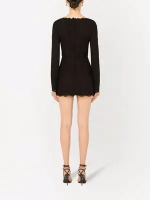 Dolce & Gabbana Long-sleeve Lace Minidress