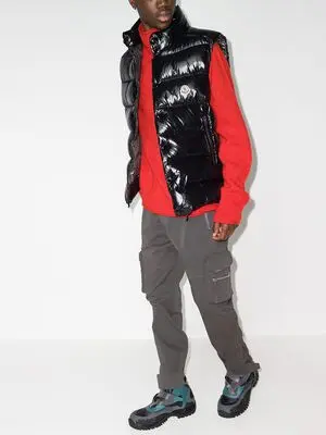 Moncler Tibb Logo-patch Padded Gilet - Black