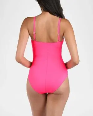 La Blanca Island Goddess Lingerie One-piece Swimsuit - Bright Pink