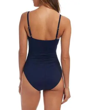 La Blanca Island Goddess Lingerie One-piece Swimsuit - Indigo