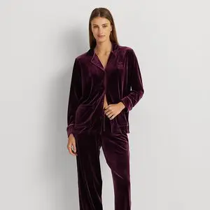 Ralph Lauren Velvet Sleep Set Burgundy