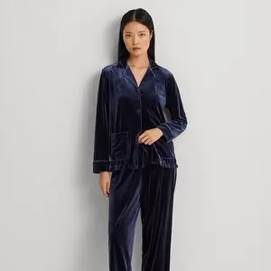 Ralph Lauren Velvet Sleep Set Midnight Blue