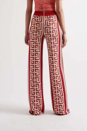 Balmain Jacquard-knit Wide-leg Pants