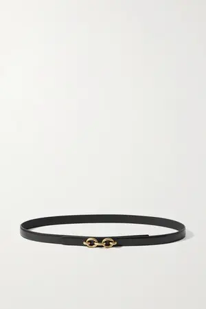 Saint Laurent Chain-embellished Leather Belt