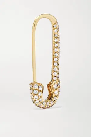 ANITA KO Safety Pin 18-karat Diamond Earring
