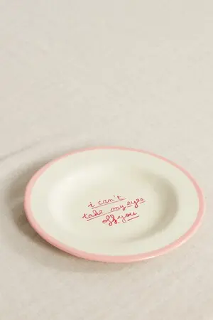 LAETITIA ROUGET I Can't Take My Eyes Off You 20cm Ceramic Dessert Plate Pink