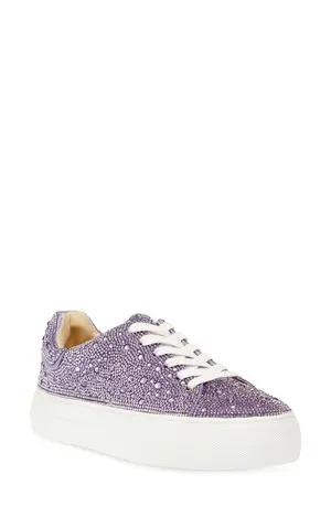 Betsey Johnson Betsey Johnson Sidny Crystal Pavé Platform Sneakers Lavender