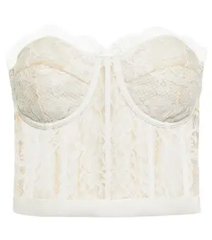 Alexander McQueen Guipure Lace Bustier - White
