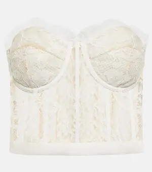 Alexander McQueen Guipure Lace Bustier - White