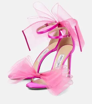 JIMMY CHOO Aveline 100 Bow-trimmed Sandals