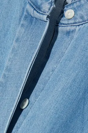 FRAME Gathered Denim Blouse