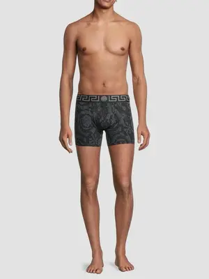 Versace Barocco-print Cotton-stretch Boxer Briefs