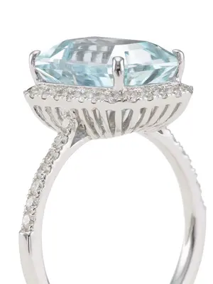 Saks Fifth Avenue Collection 14k Aquamarine & Diamond Ring