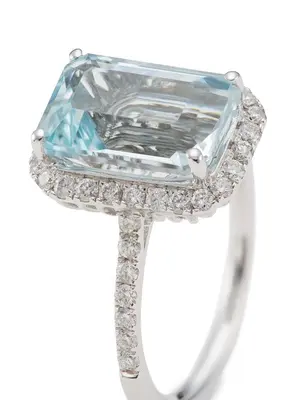 Saks Fifth Avenue Collection 14k Aquamarine & Diamond Ring