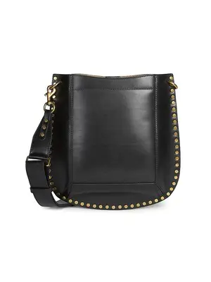Isabel Marant Étoile Oskan Studded Leather Hobo Bag Black