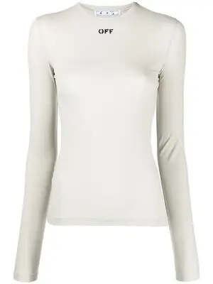 Off-White Off-print Long-sleeve Top - Green