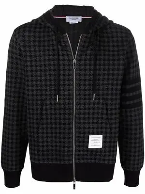 Thom Browne Gunclub Check Jacquard Zip-up Hoodie