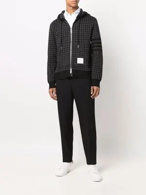 Thom Browne Gunclub Check Jacquard Zip-up Hoodie
