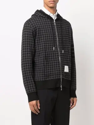 Thom Browne Gunclub Check Jacquard Zip-up Hoodie