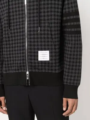 Thom Browne Gunclub Check Jacquard Zip-up Hoodie