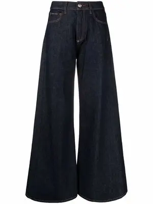 Philipp Plein Logo Patch Wide-leg Jeans