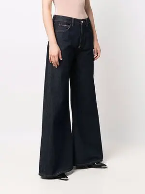 Philipp Plein Logo Patch Wide-leg Jeans