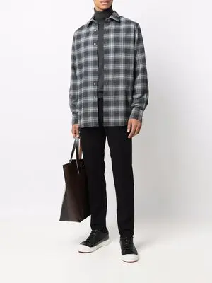 XACUS Plaid-check Print Shirt - Grey