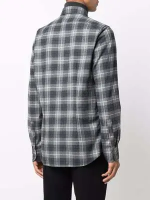 XACUS Plaid-check Print Shirt - Grey