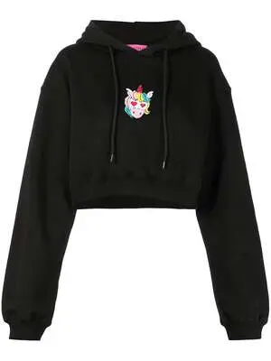 IRENEISGOOD Unicorn-patch Cropped Hoodie