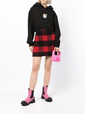 IRENEISGOOD Unicorn-patch Cropped Hoodie