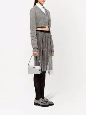 Prada Triangle Logo Metallic-finish Mini Bag
