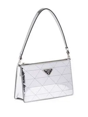 Prada Triangle Logo Metallic-finish Mini Bag