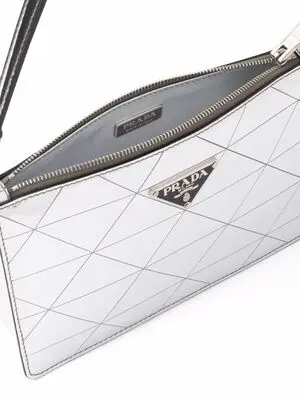 Prada Triangle Logo Metallic-finish Mini Bag
