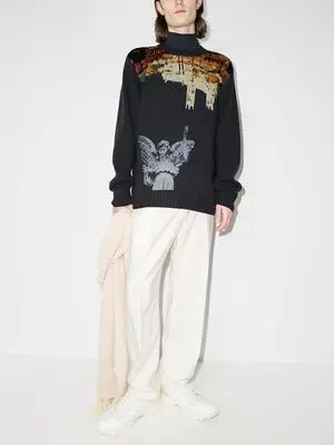 Undercover Sculpture-print Intarsia Jumper