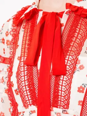 SELF-PORTRAIT Printed Pussy Bow Dress