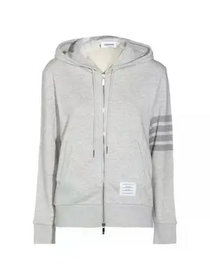 Thom Browne Cotton Zip Up Hoodie - Grey
