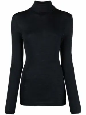 Hanro Fine-knit Polo-neck Jumper - Black