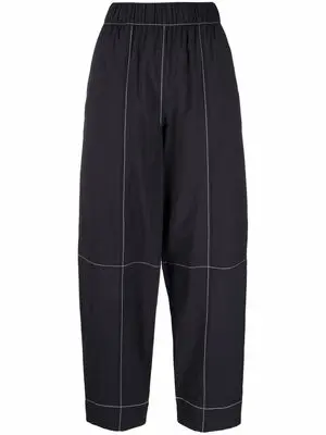 GANNI Contrast-stitching Straight Trousers