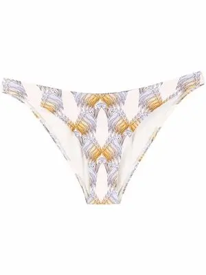 Tory Burch Abstract-print Bikini Briefs - Neutrals