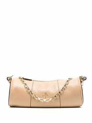 Manu Atelier Chain-link Leather Barrel Bag