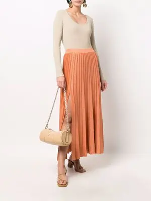 Manu Atelier Chain-link Leather Barrel Bag