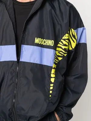 Moschino Panelled Zebra Windbreaker