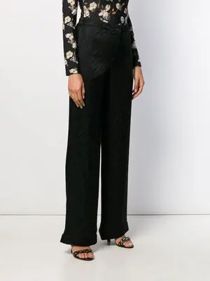 Off-White Logo Jacquard Wide Leg Trousers