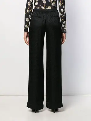 Off-White Logo Jacquard Wide Leg Trousers