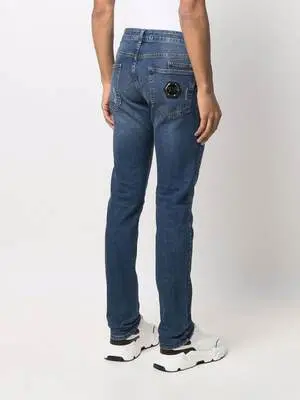 Philipp Plein Mid-rise Super-straight Jeans - Blue