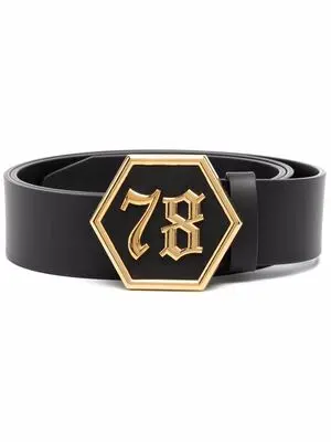 Philipp Plein Gothic Logo-buckle Belt - Black