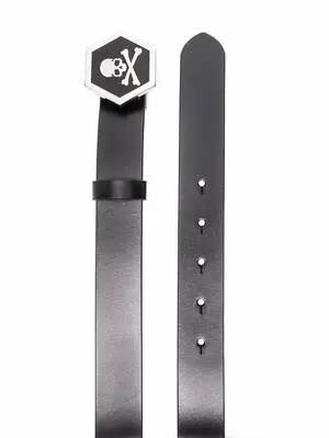 Philipp Plein Skull-motif Leather Belt - Black
